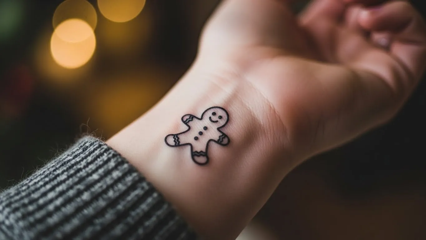 22 Adorable Gingerbread Outline Tattoos That Look Sweet - inkgreat.com