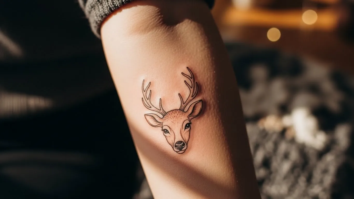 24 Adorable Reindeer Face Tattoos That Spread Cheer - inkgreat.com