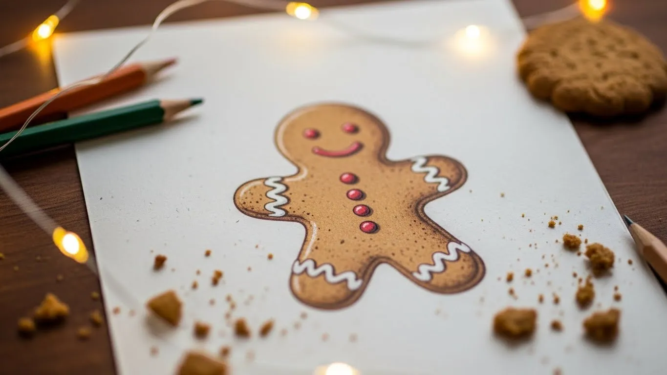 How to Draw a Cute Gingerbread Cookie Tattoo for Christmas Fans ...